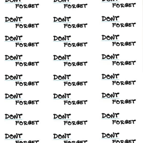 Dont Forget Stickers - Etsy