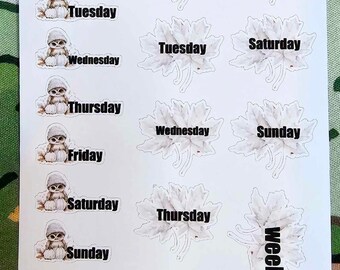 Digital Days of the Week Stickers Colorful - Etsy