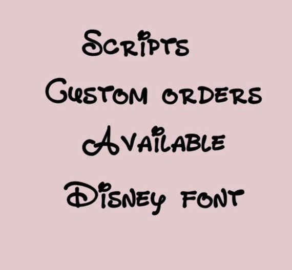Custom Scripts for Disney Font - Etsy