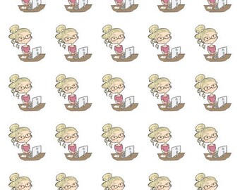 Work Planner Stickers Cute Girl Working Stickers Laptop - Etsy