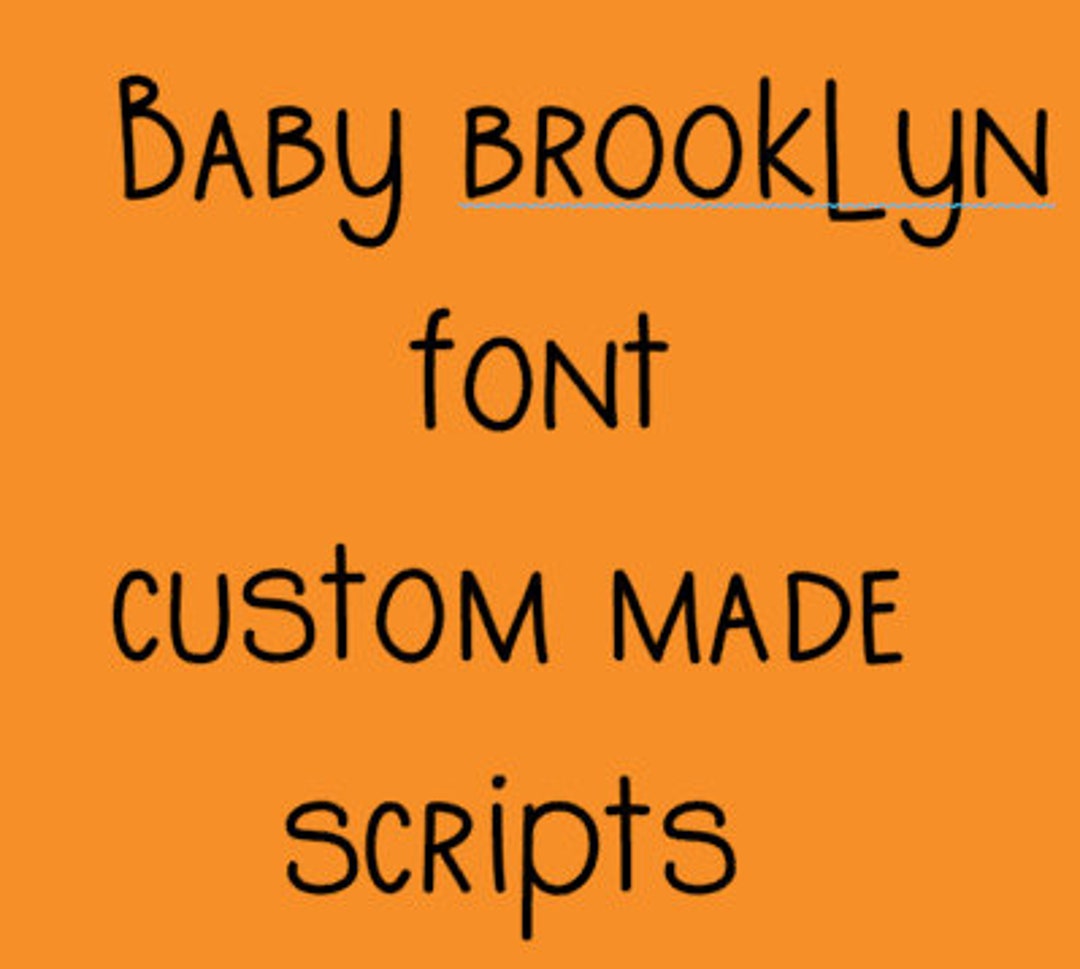 Baby Brooklyn Font Custom Scripts - Etsy