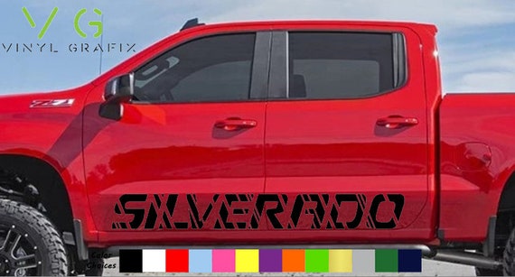 Calcomanías Para Chevy Silverado Sticker Franjas Para Puertas