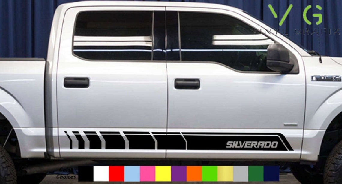 Chevy Chevrolet Silverado Vinyl Side Decal Sticker Graphics Kit X2 ANY ...