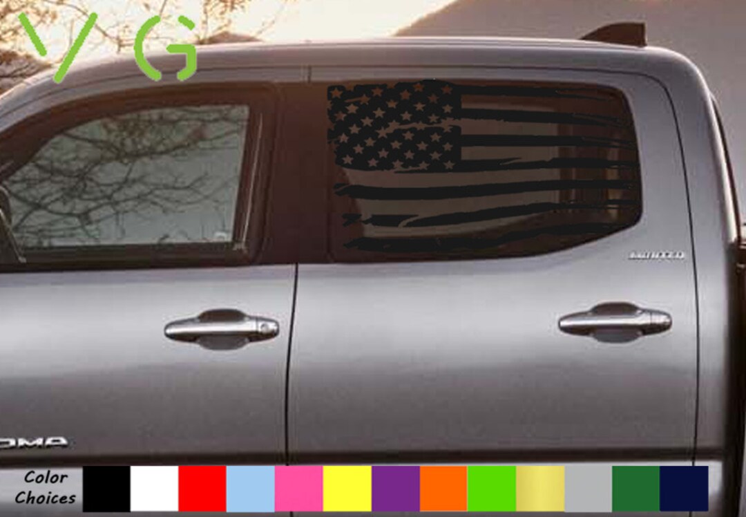 Toyota Tacoma Window Decal Sticker Graphics Kit Patriotic American Flag ...
