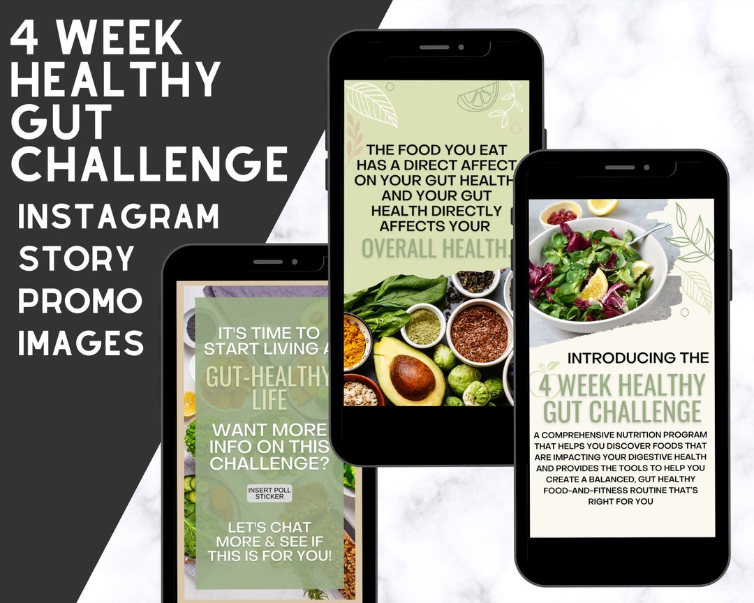 4 Week Healthy Gut Challenge Instagram Stories Promo Images for ...