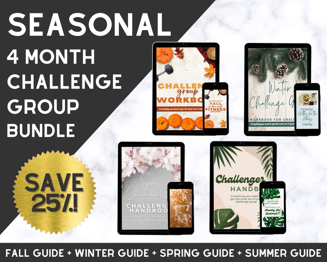 Seasonal Challenge Group Guide Bundle, Fall, Winter, Spring, Summer ...