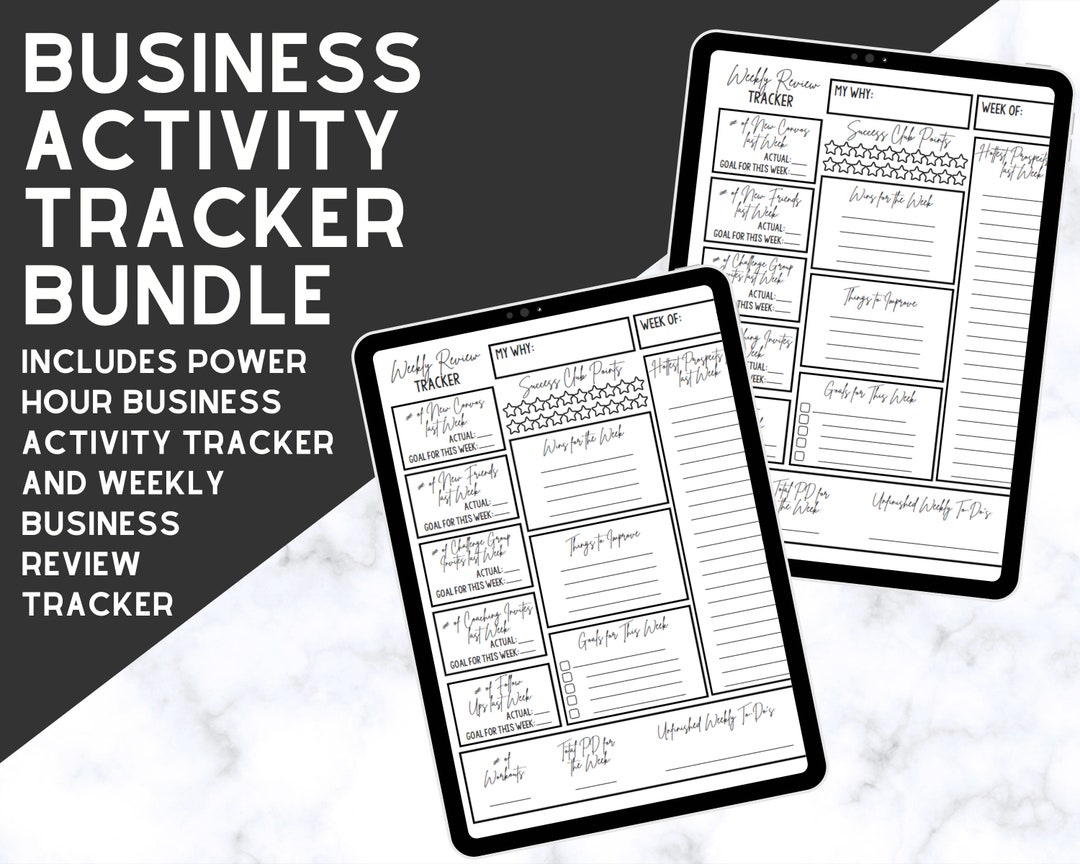Business Activity Tracker Bundle, Power Hour, Weekly Review ...
