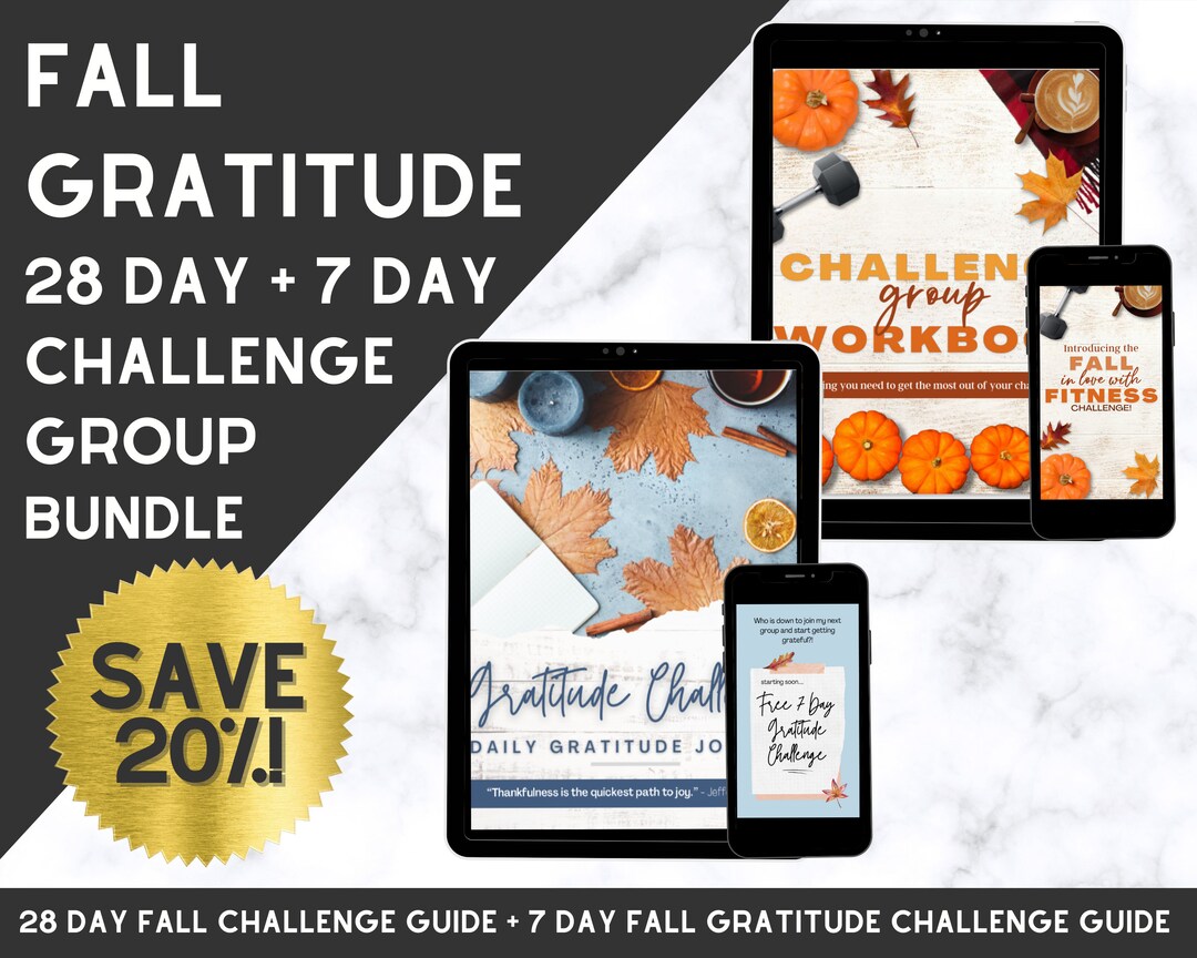 Fall Gratitude Challenge Group Guide Bundle, September, October ...