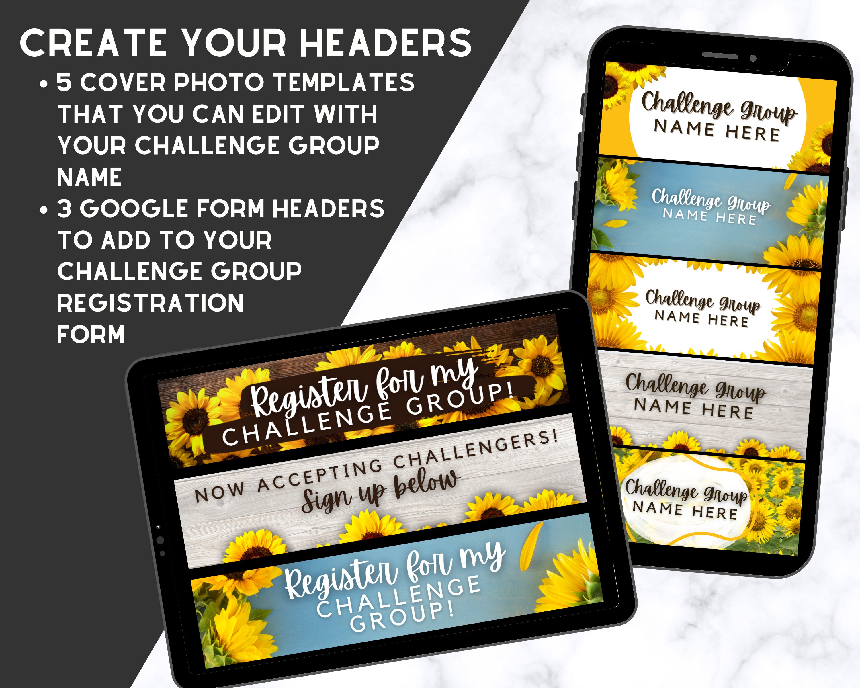 Fully Editable Challenge Group Template Bundle, Canva, Customizable ...