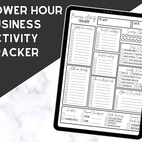 Power Hour Business Activity Tracker // Printable PDF - Etsy