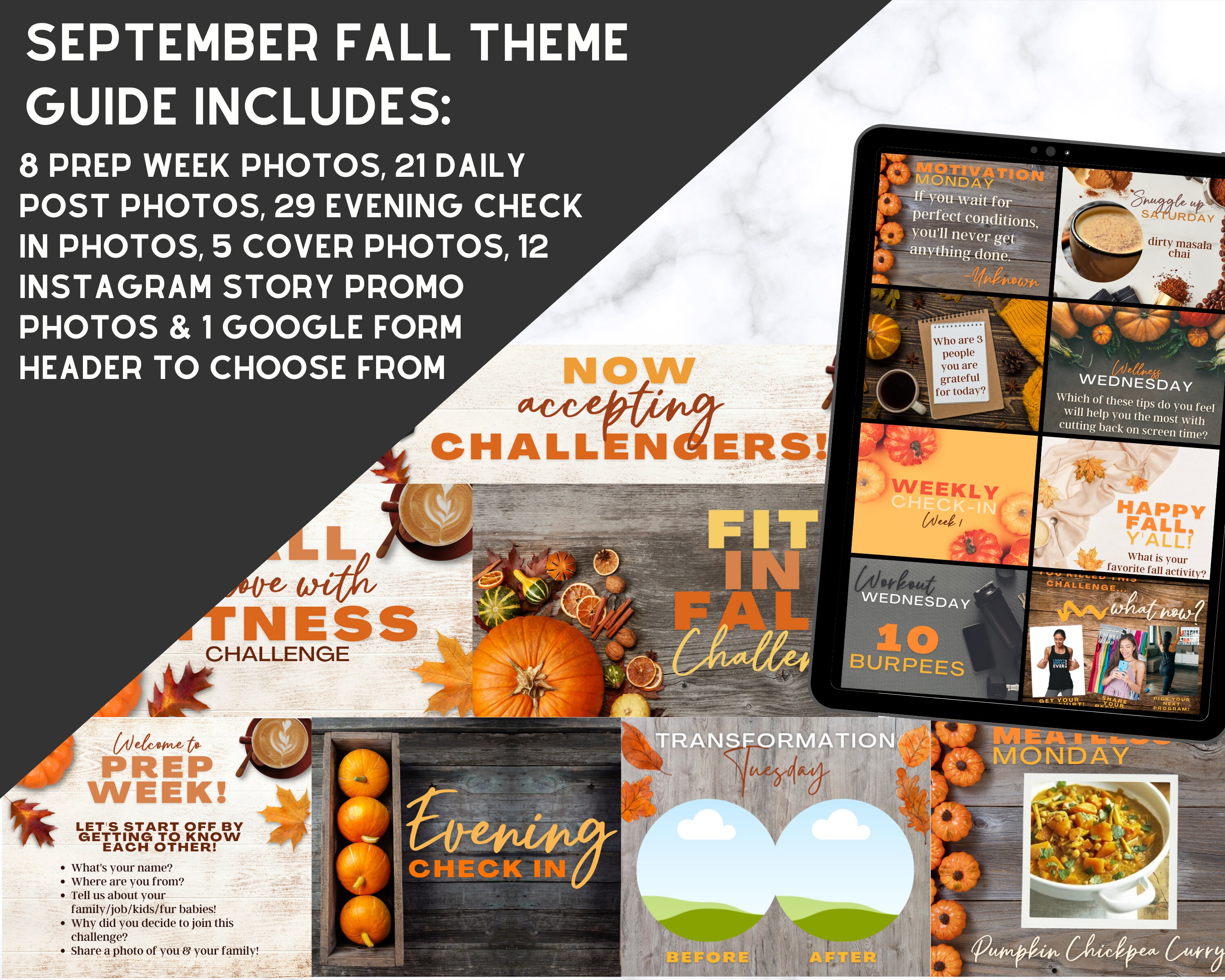 Fall Challenge Group Guide Bundle, September, October, November, Done ...
