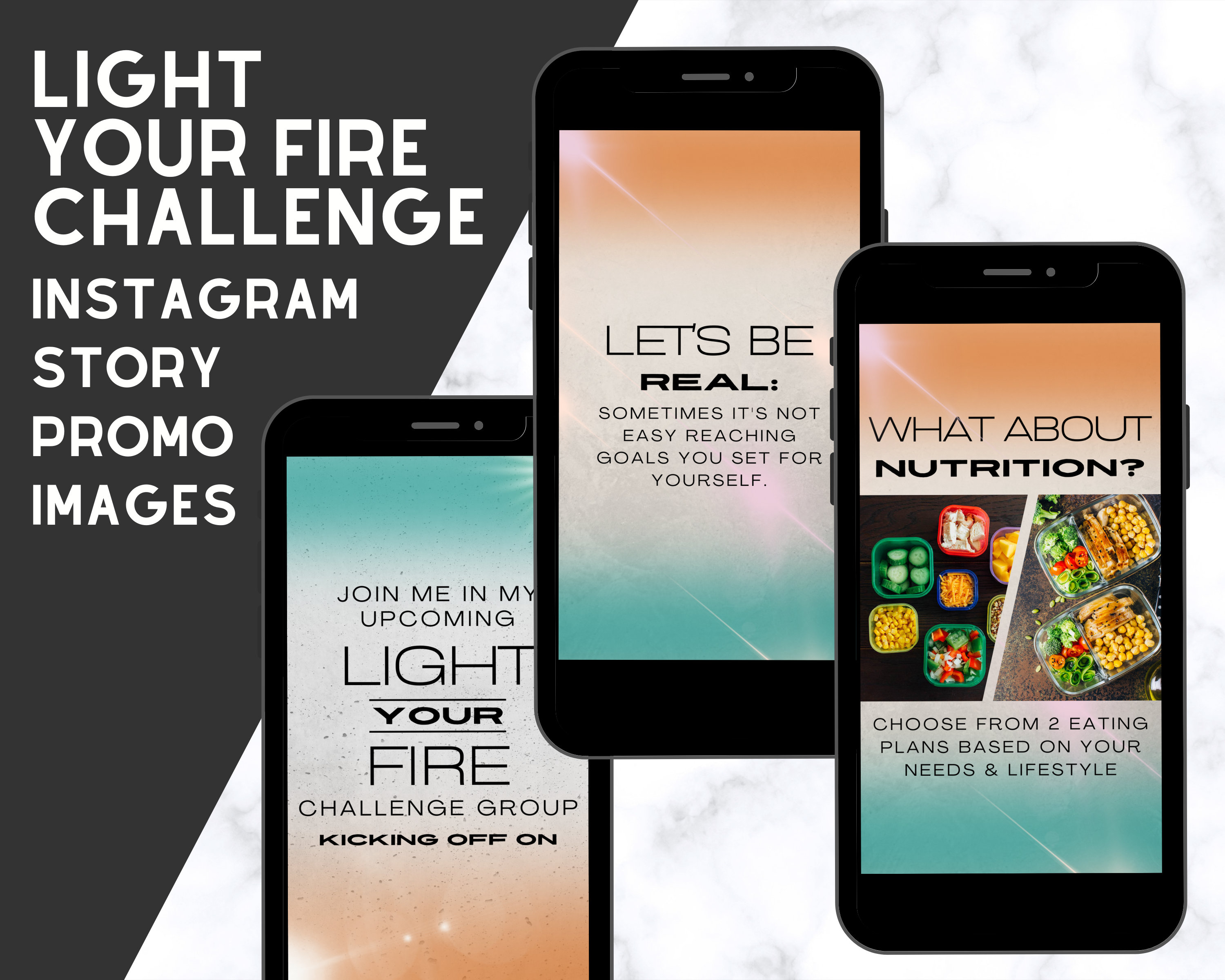 Light Your FIRE, Find Your FLOW Challenge Instagram Stories Promo Images for Challenge Group ...