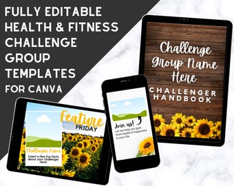 Fully Editable Challenge Group Template Bundle Canva | Etsy