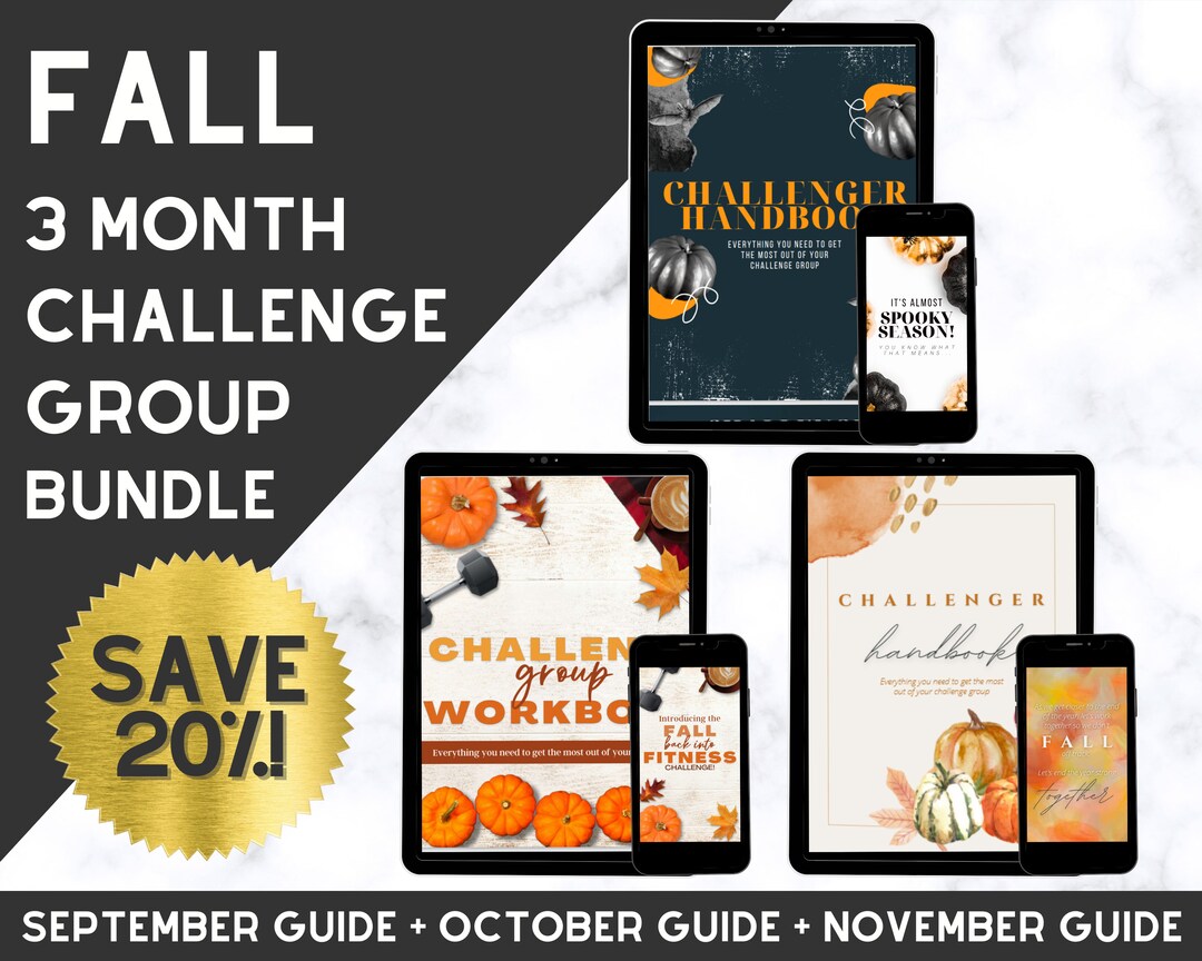 Fall Challenge Group Guide Bundle, September, October, November, Done ...