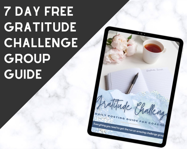 7 Day Gratitude Challenge Group Guide, Free Challenge, Freemium - Etsy