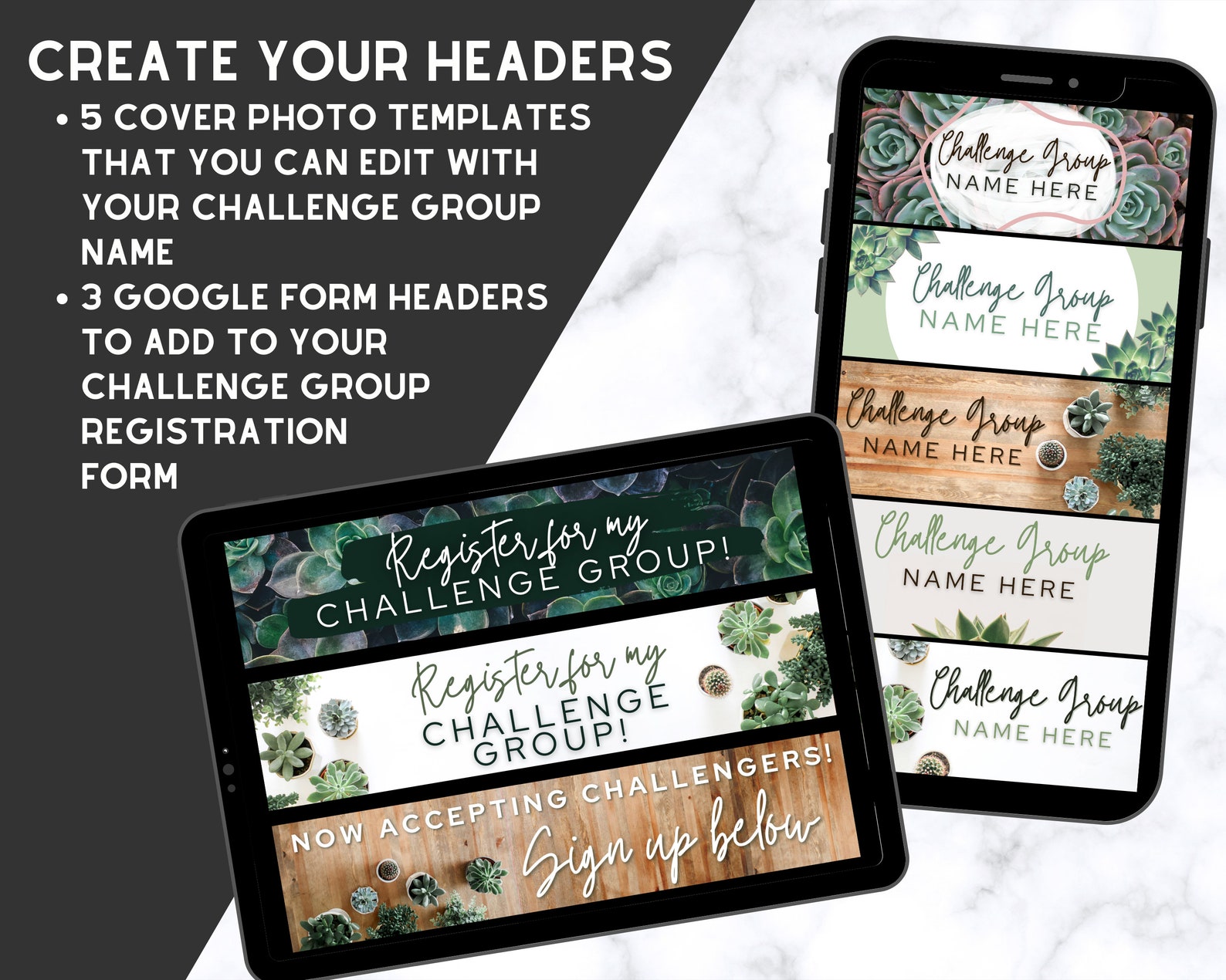 Fully Editable Challenge Group Template Bundle, Canva, Customizable ...