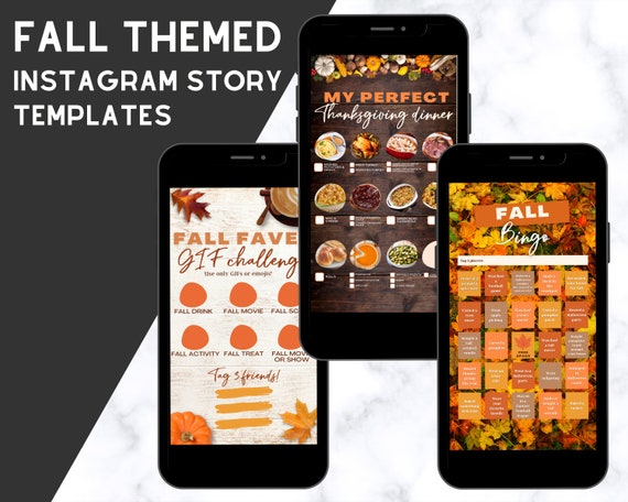 Fall Instagram Story Templates Autumn Engagement Story Posts | Etsy