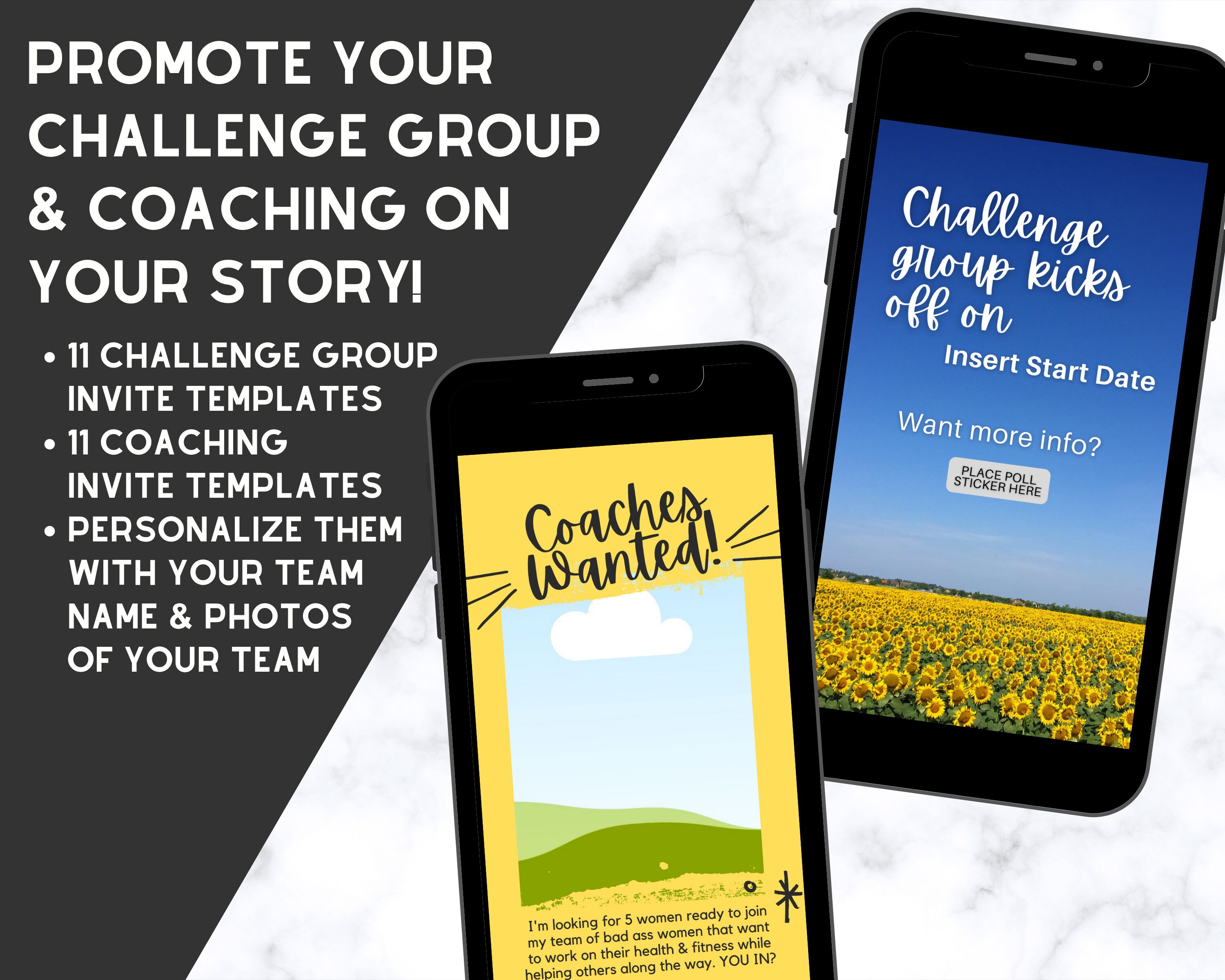 Fully Editable Challenge Group Template Bundle, Canva, Customizable ...