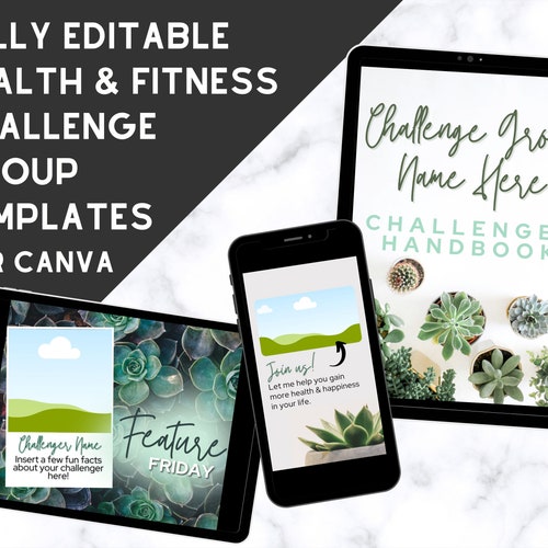 Fully Editable Challenge Group Template Bundle Canva - Etsy