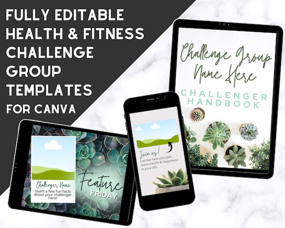 Fully Editable Challenge Group Template Bundle Canva | Etsy