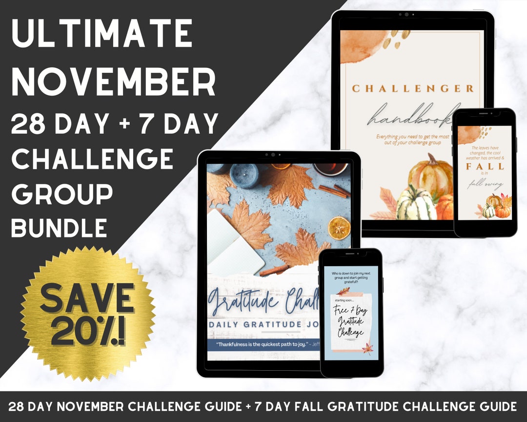 Ultimate November Challenge Group Guide Bundle, Gratitude, Fall, Done ...