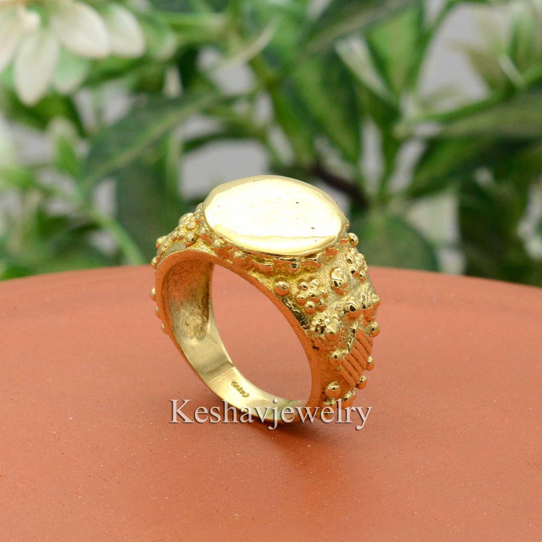 Handmade Brass Textured Ring: Bold Artisan Jewelry - Etsy