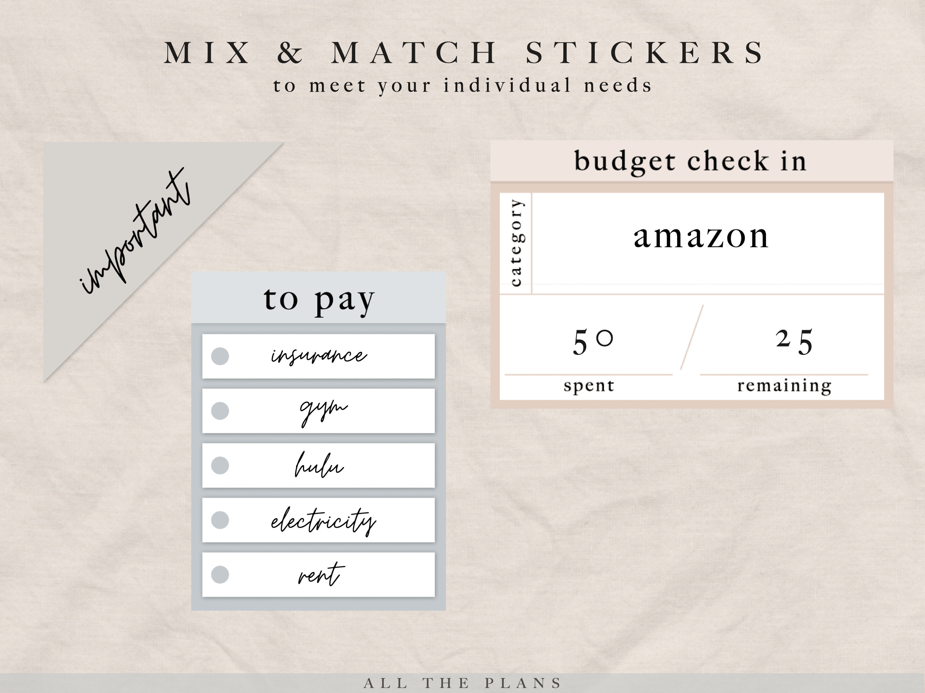 Financial Digital Stickers Financial Planner Stickers | Etsy
