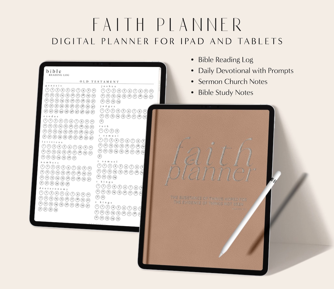 Christian Digital Planner With Daily Devotional, Digital Prayer Journal ...