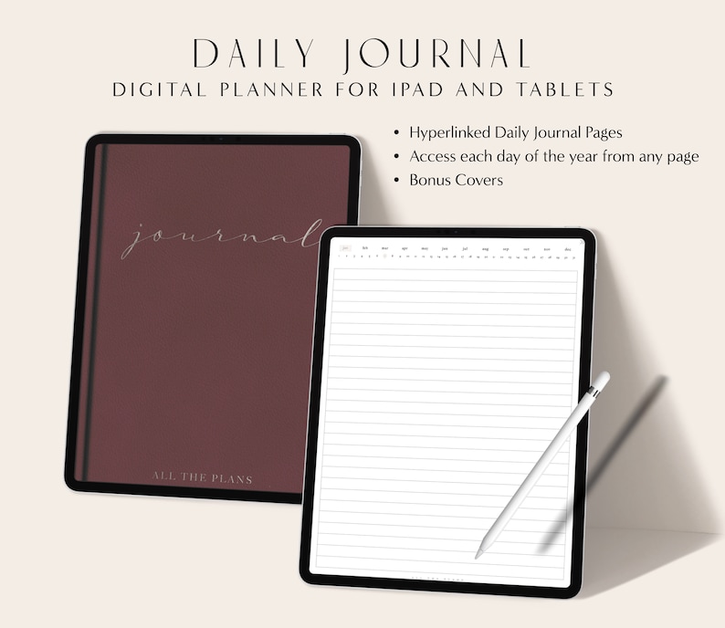 Digital Daily Journal Ipad, Dated Journal, Dated Notebook, Digital ...