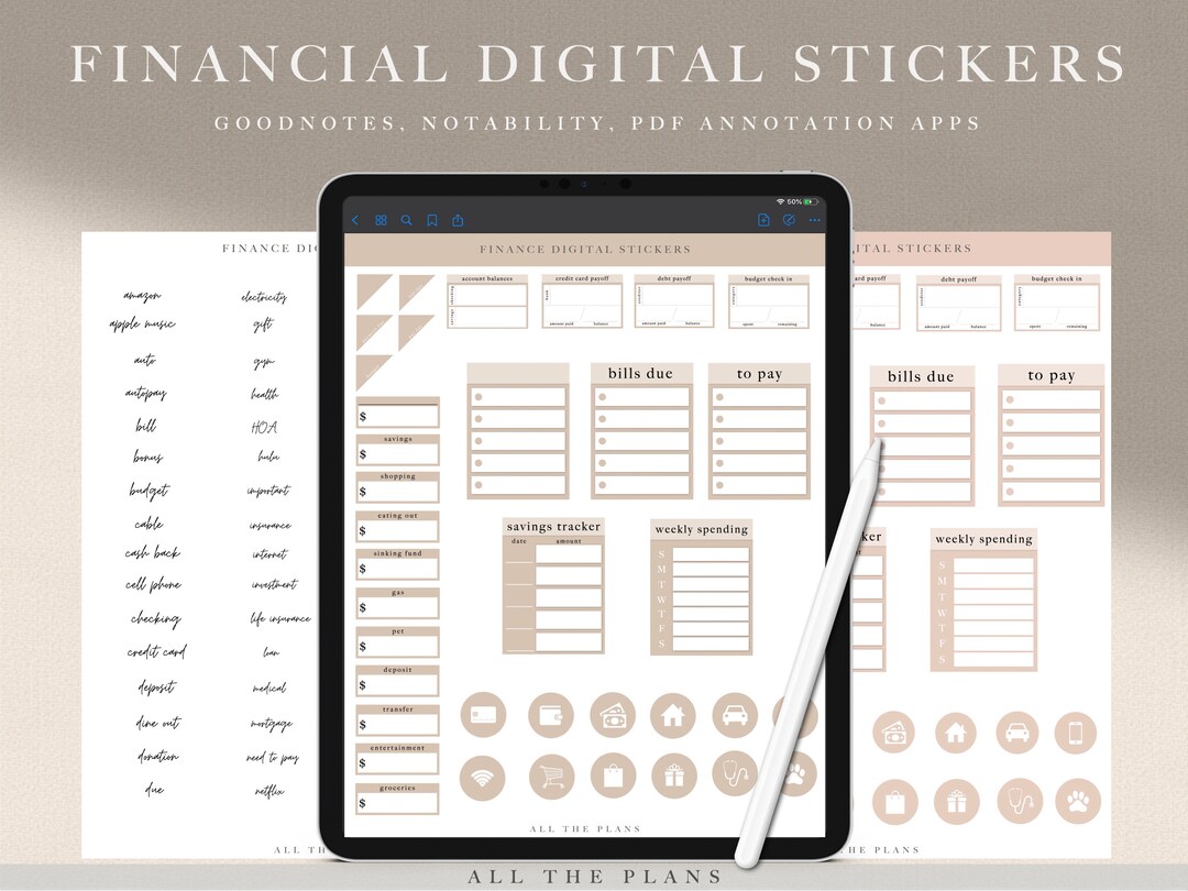 Financial Digital Stickers, Financial Planner Stickers, Finance ...