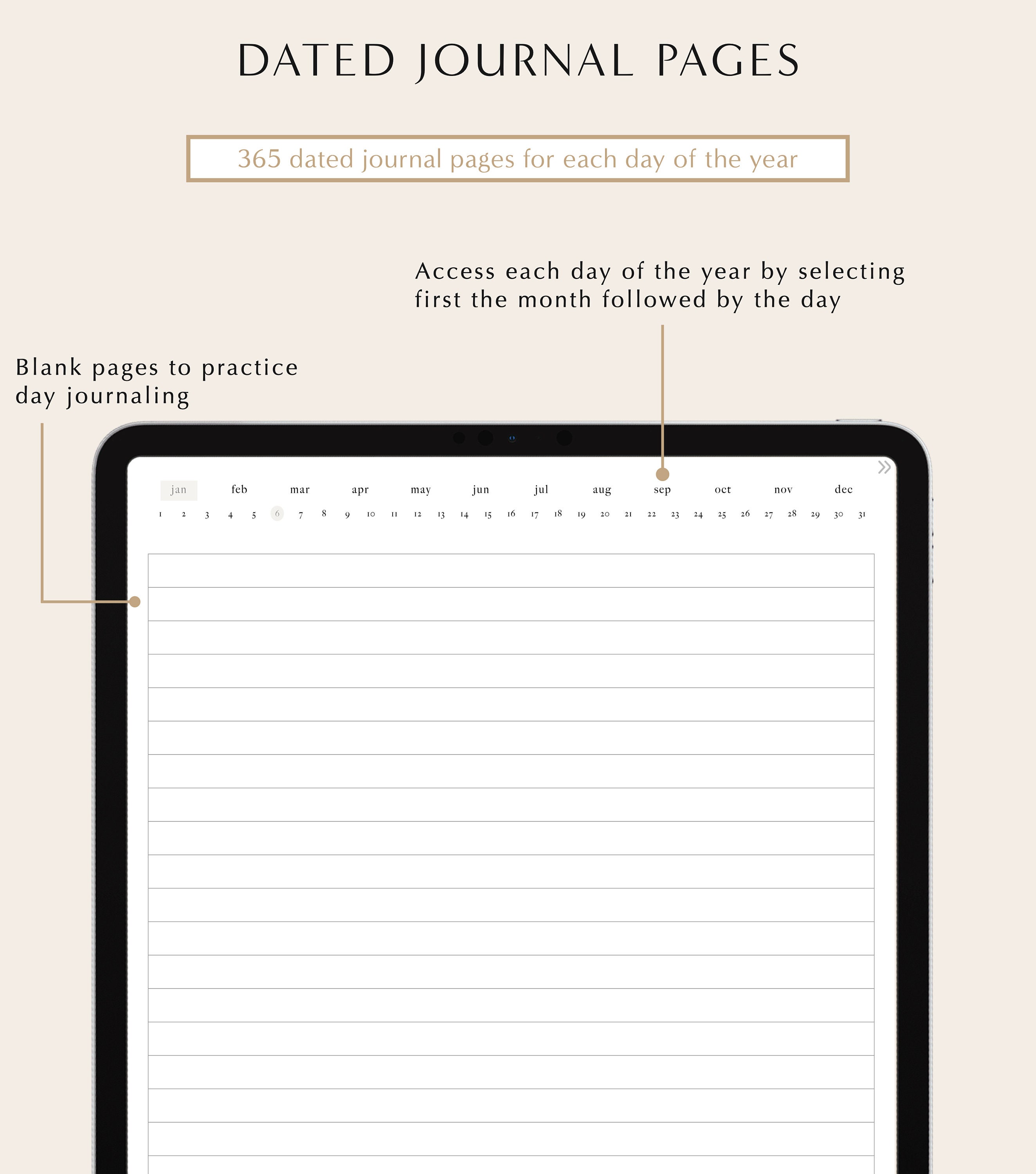 Digital Daily Journal Ipad, Dated Journal, Dated Notebook, Digital ...