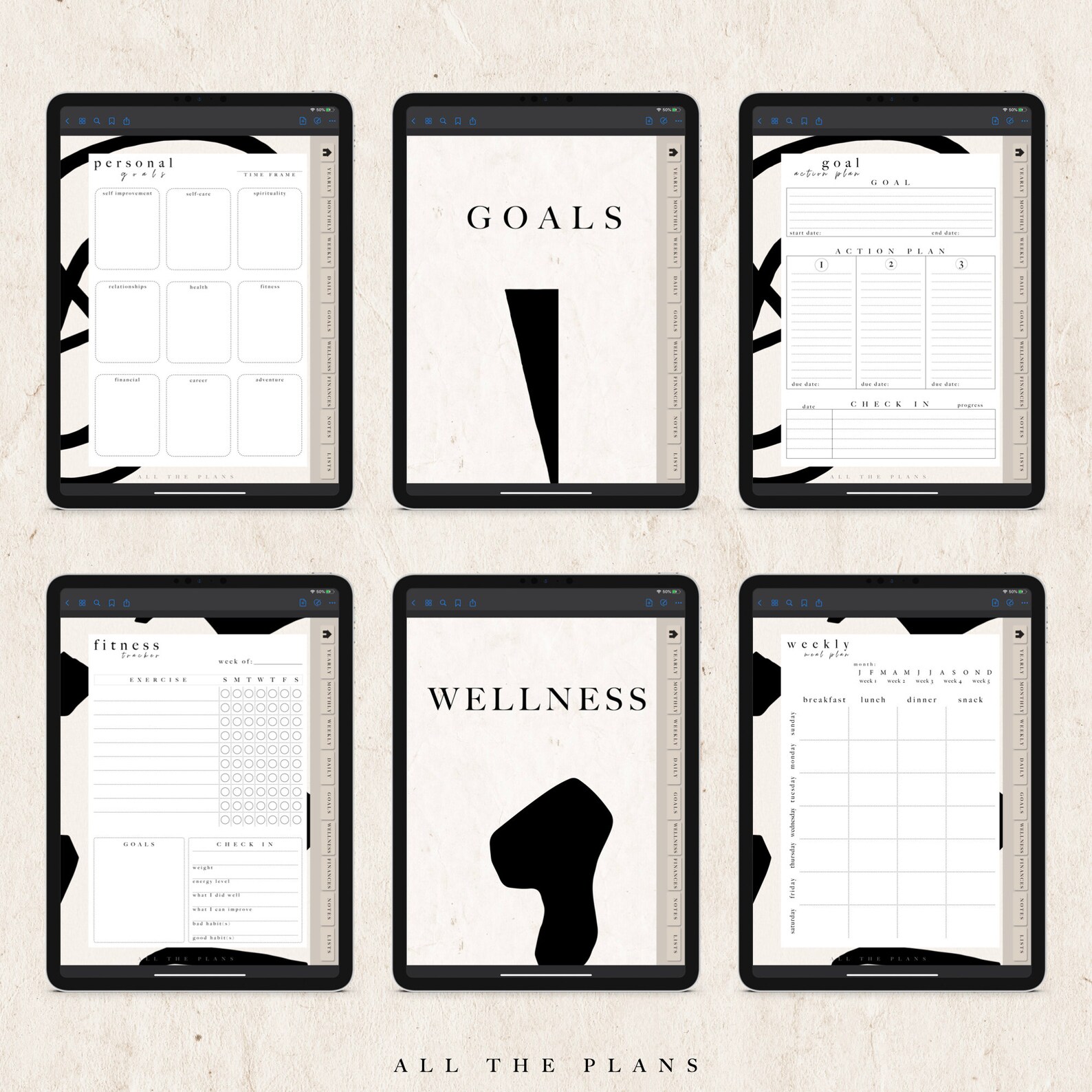 Digital Life Planner, Undated Digital Planner, Undated Life Planner ...