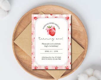 Berry Sweet Birthday Party Invitation 5x7 Physical Invite With ...