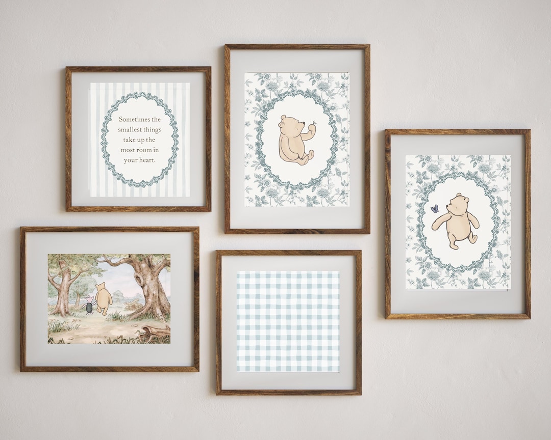 Classic Winnie the Pooh Prints Gallery Wall | Vintage Pooh Nursery Wall ...