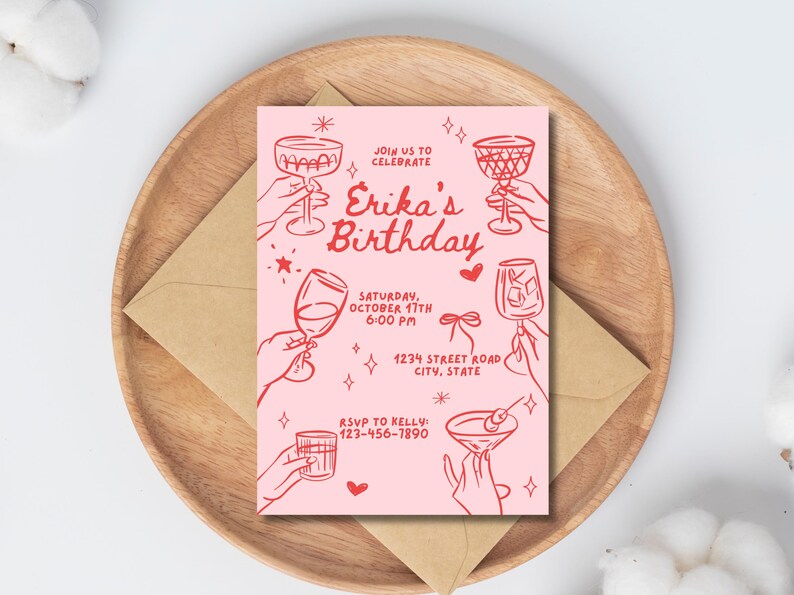 Coquette Birthday Party Invitation Trendy and Cutesy 5x7 Double-sided ...