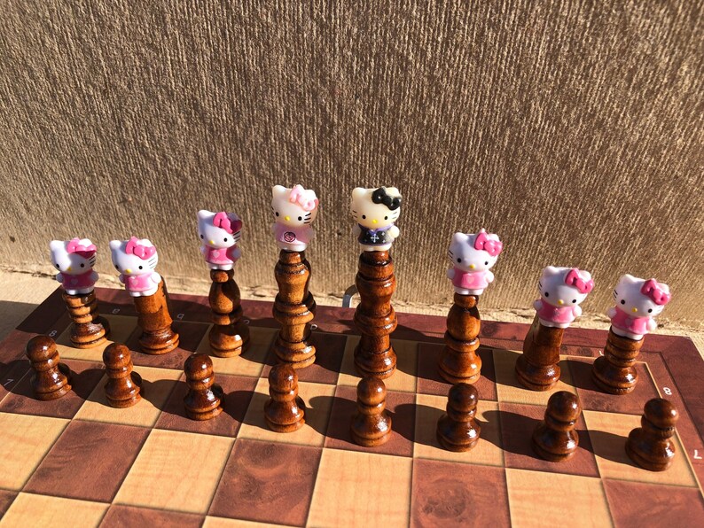 Cats Hello Kitty Chess Set - Etsy