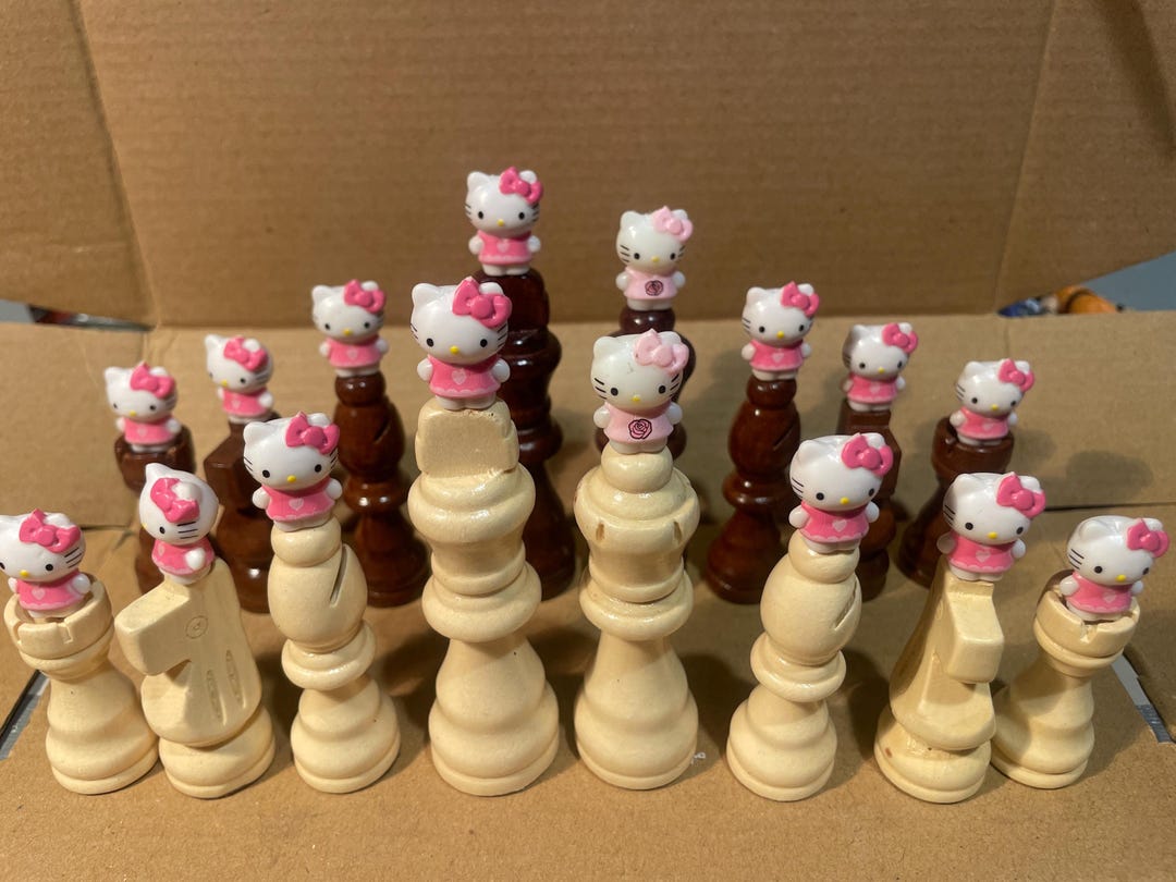 Cats Hello Kitty Chess Set - Etsy