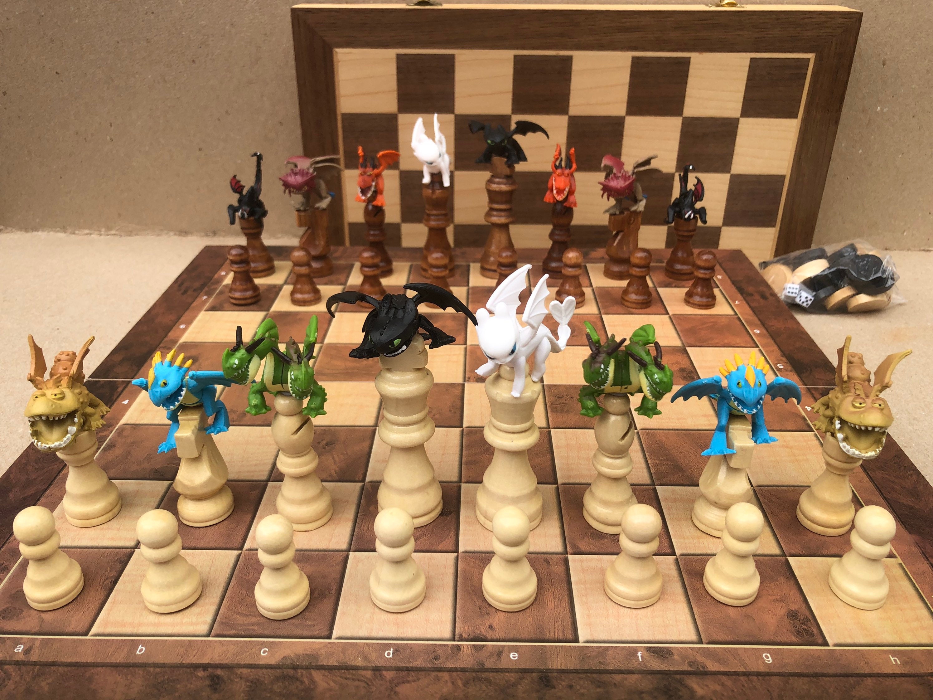 How to Train Your Dragon Toothless Chess Set - Etsy