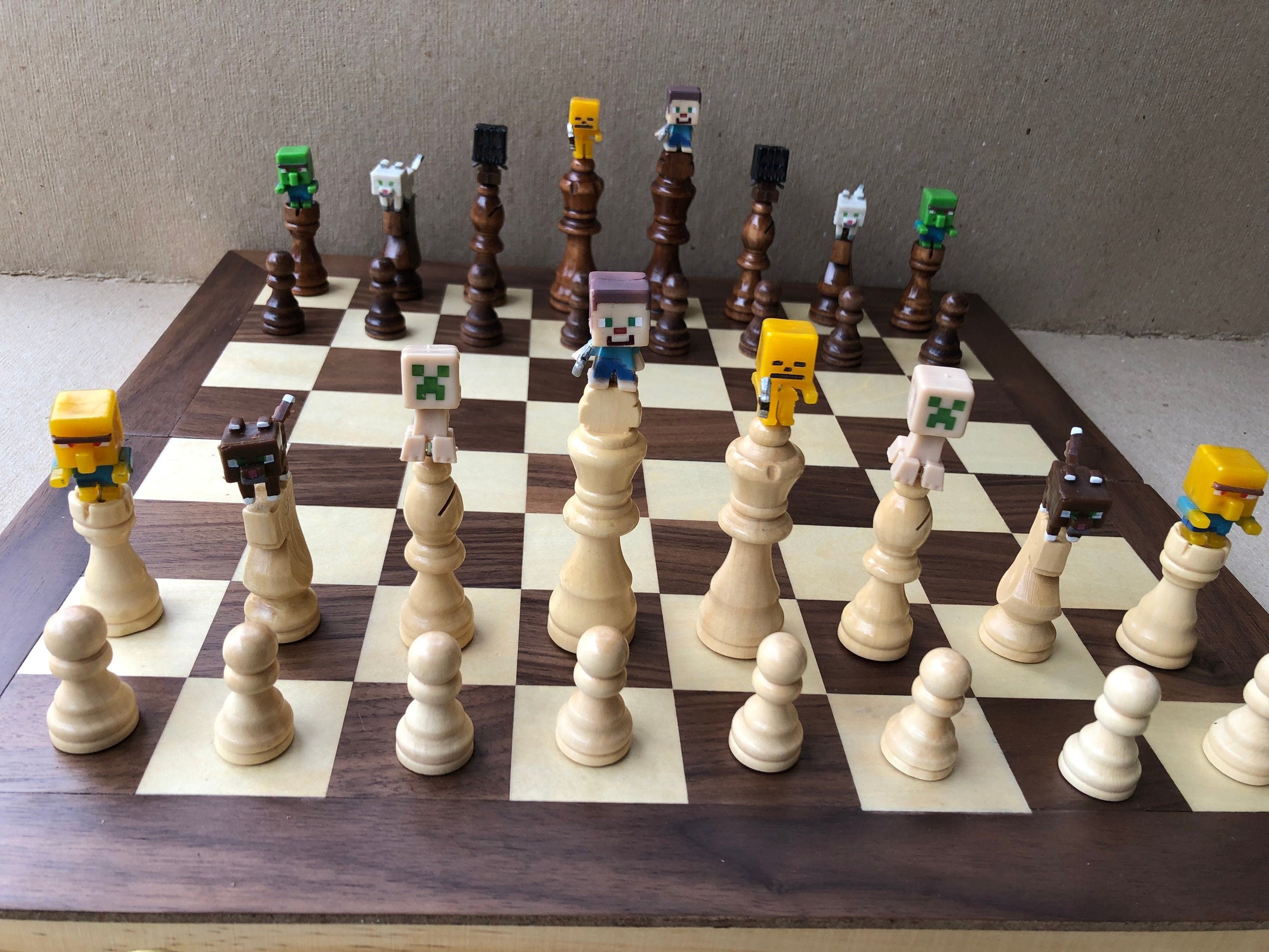 Minecraft Chess Set - Etsy