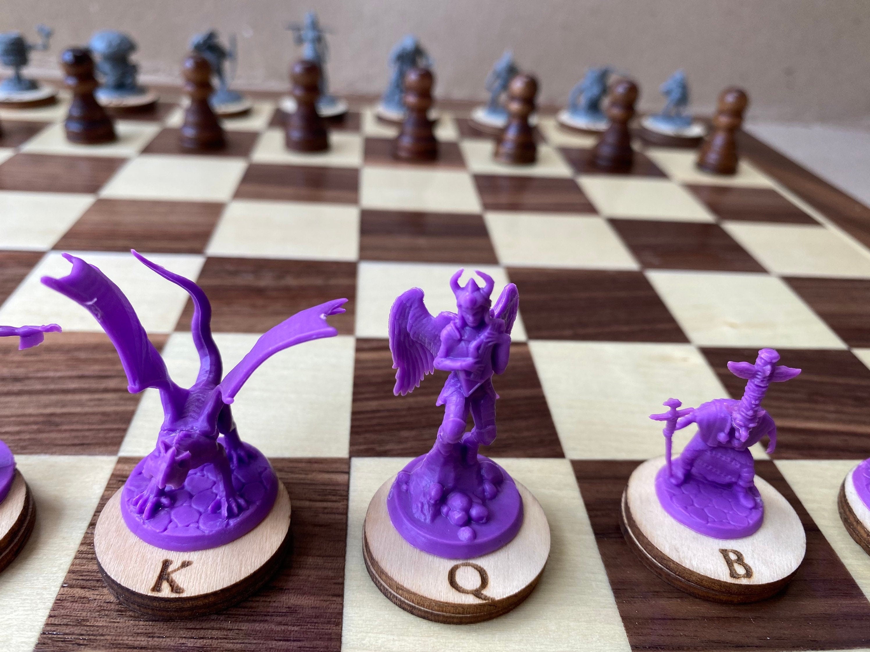 Dnd Grey Purple 2 Chess Set - Etsy