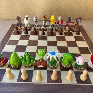6 Plants Vs Zombies Small Chess Set - Etsy