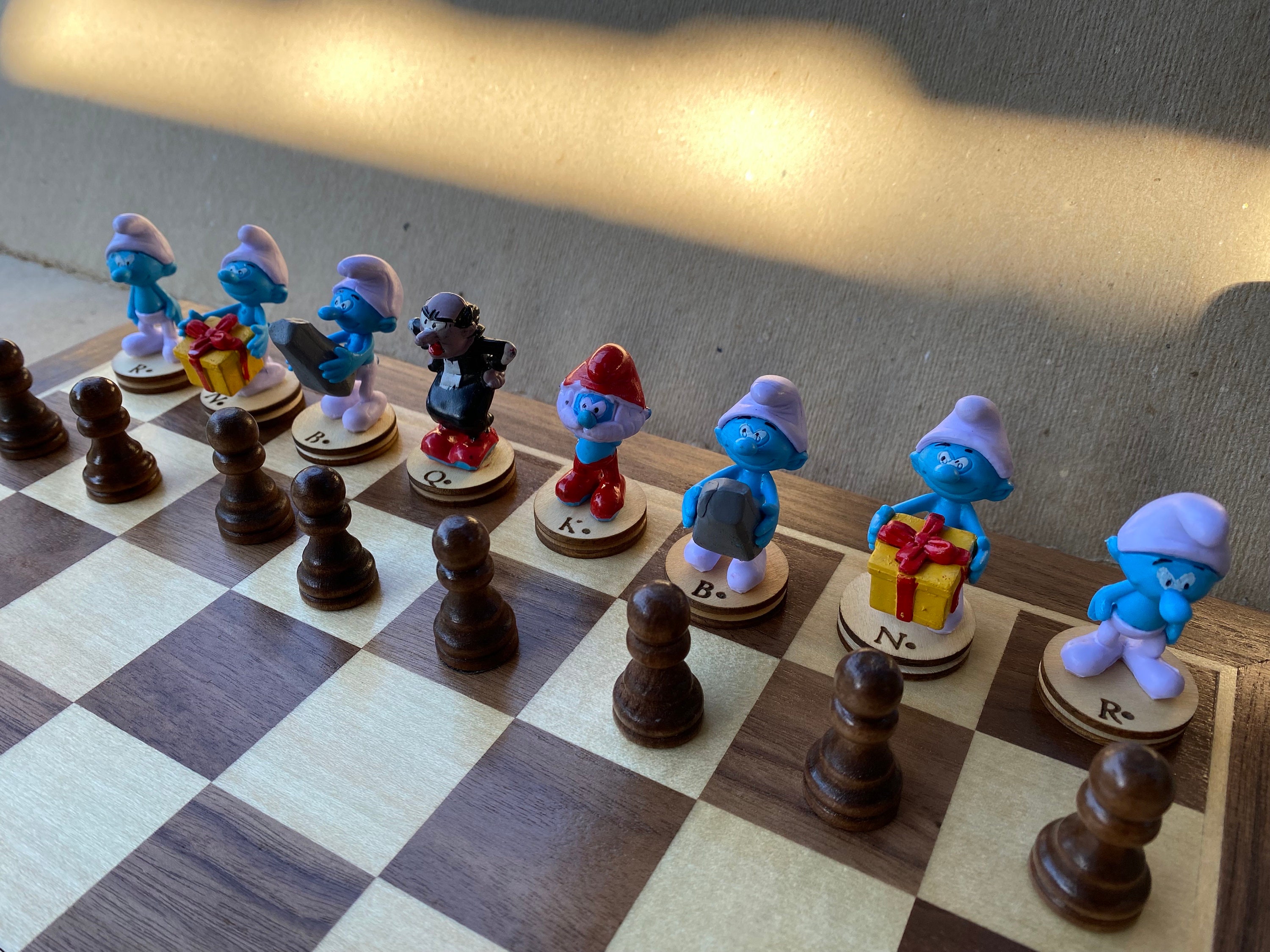 Smurfs Chess Set - Etsy