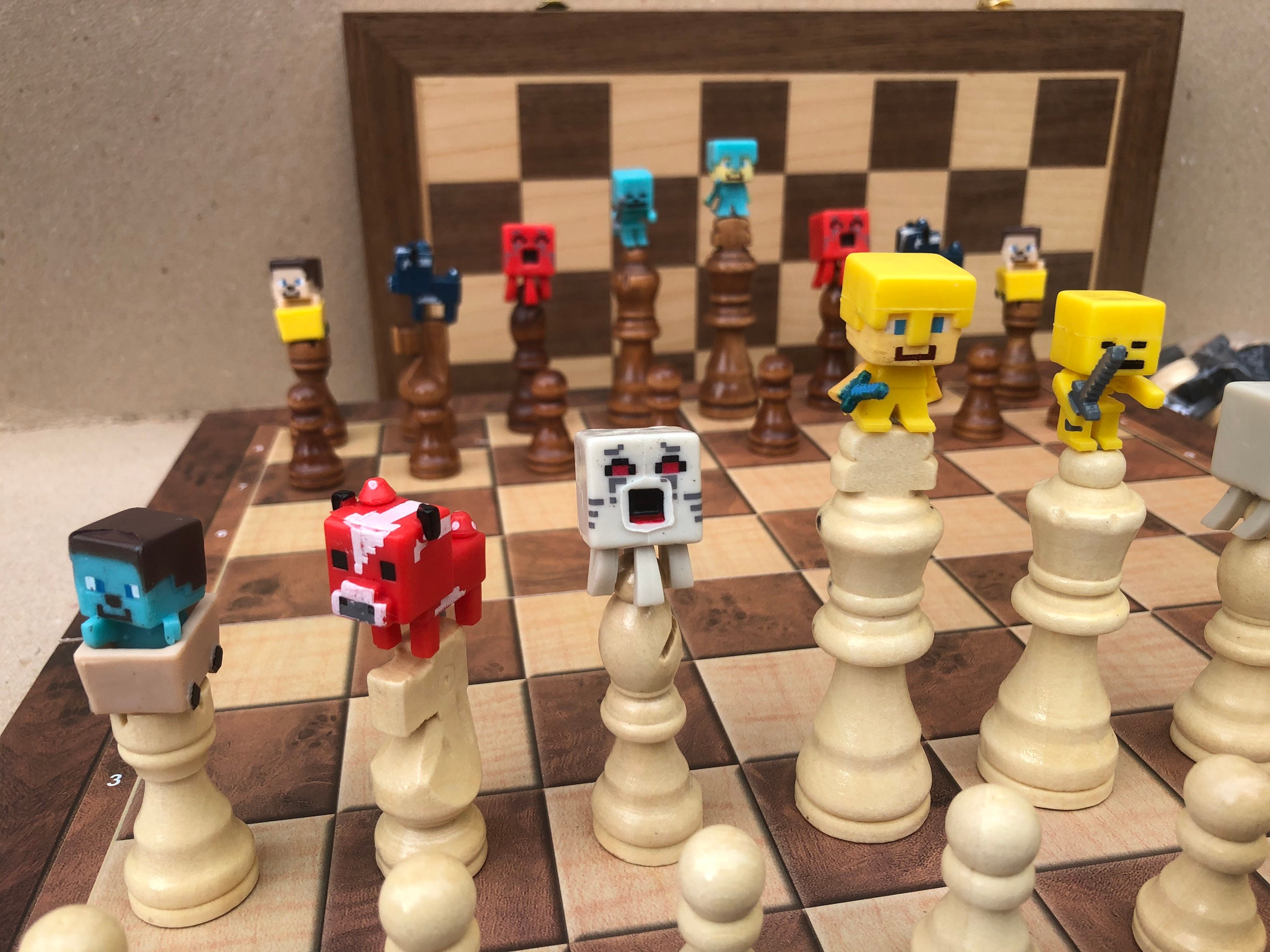 Minecraft chess set | Etsy