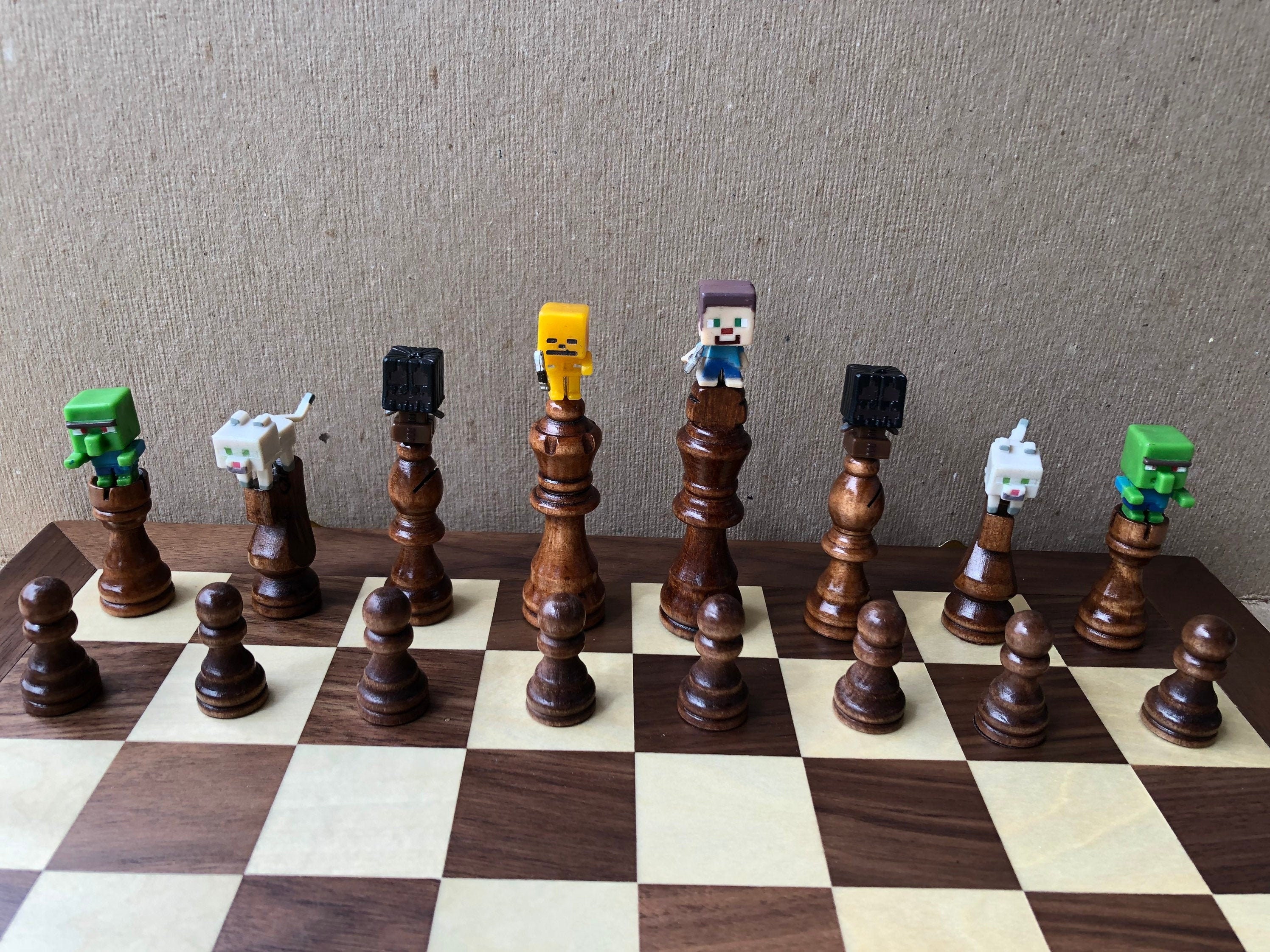 Minecraft Chess Set - Etsy
