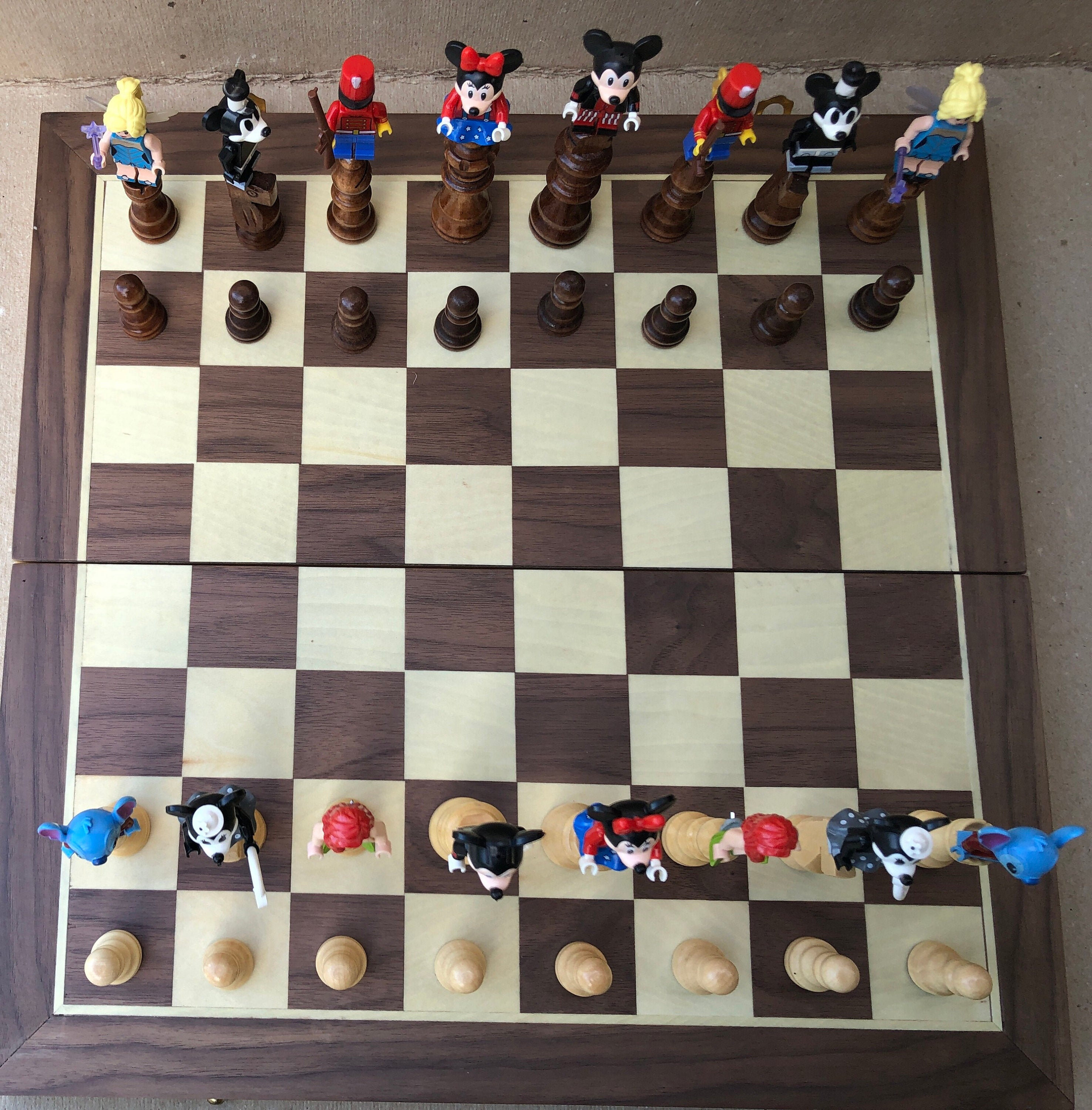 Mickey Mouse 2 Block Chess Set - Etsy