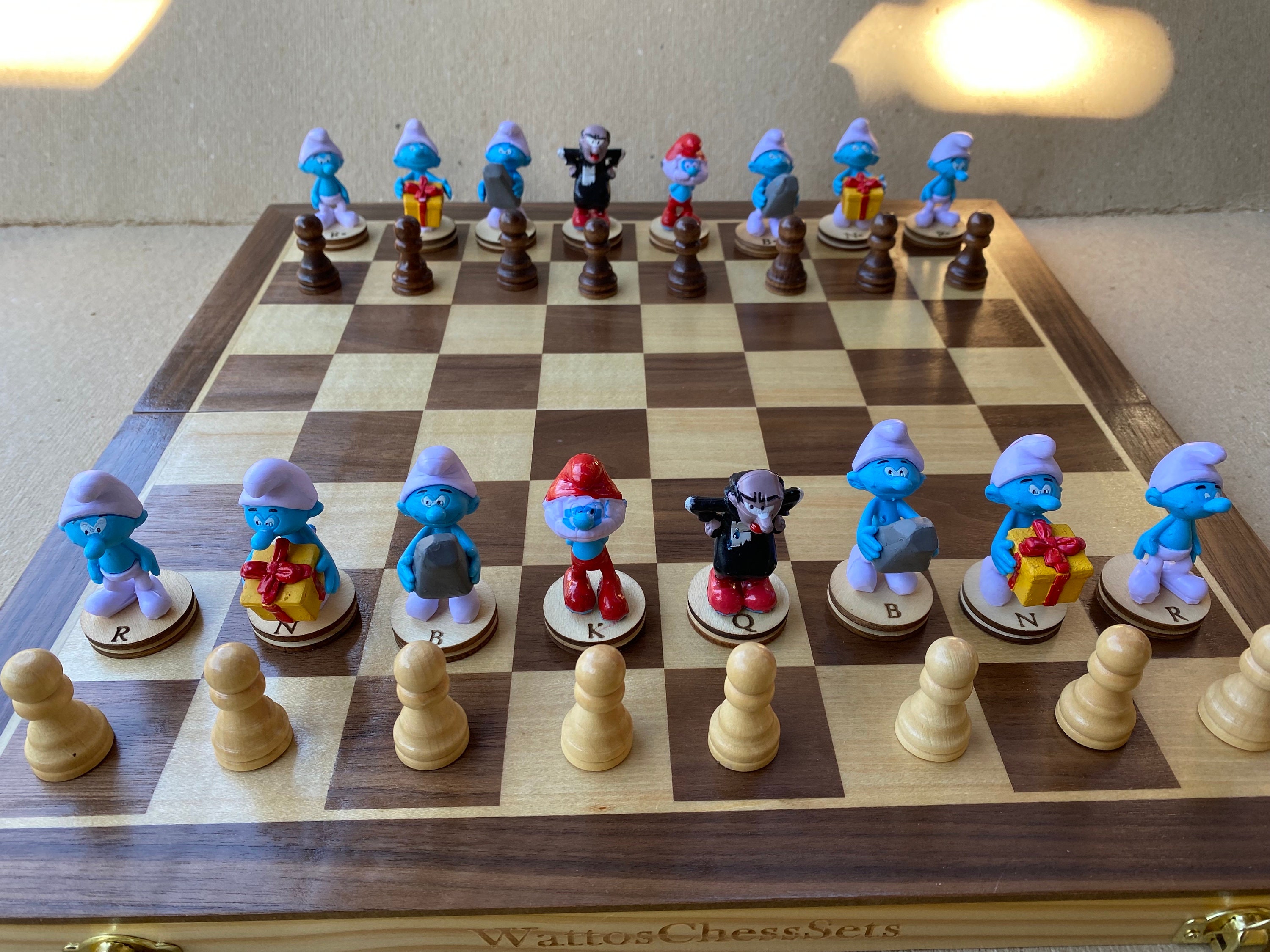 Smurfs Chess Set - Etsy