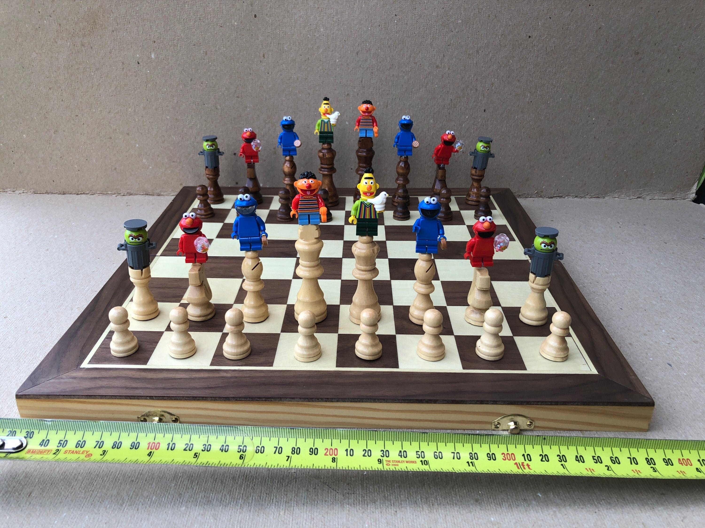 Sesame Street Block Chess Set - Etsy