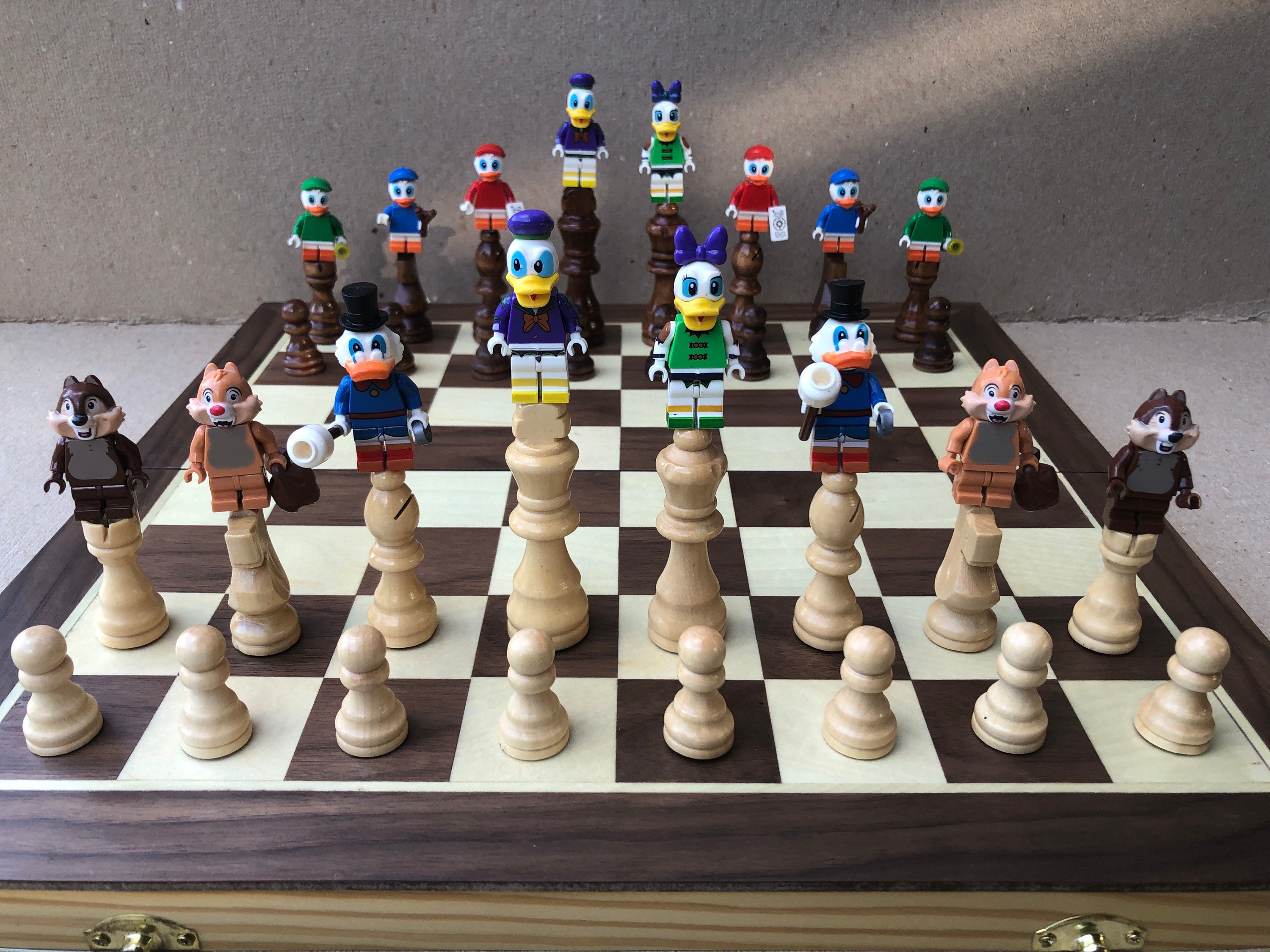 Donald Duck Block Chess Set - Etsy
