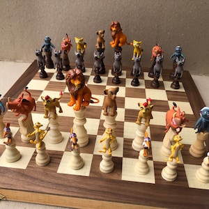 Magnetic Felt Lined Lion King Chess Set - Etsy