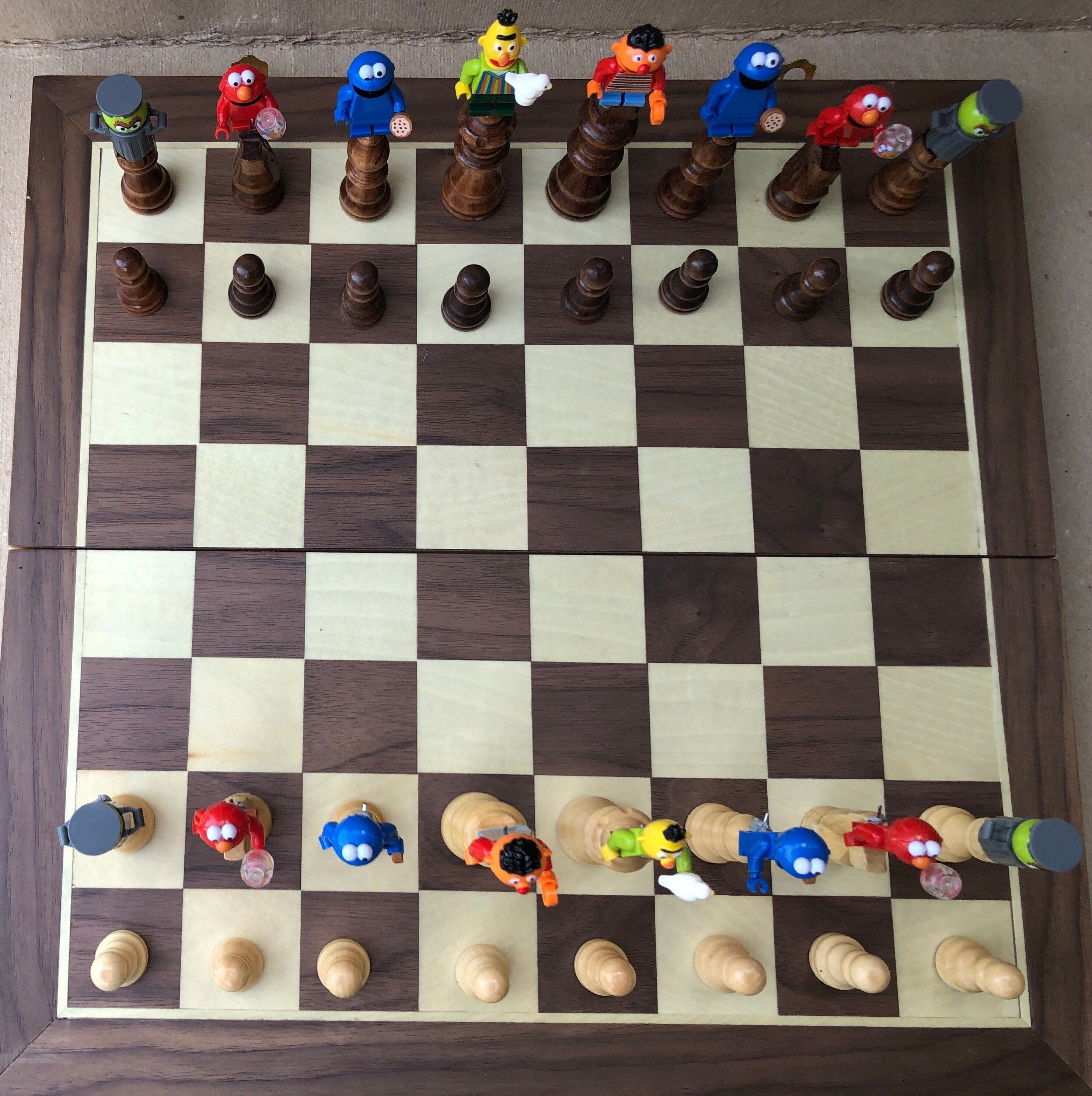 Sesame Street Block Chess Set - Etsy